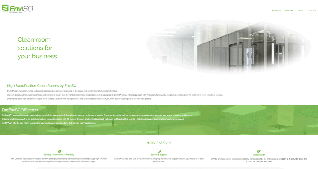 EnvISO Clean Rooms by Webtron Web Design Melbourne